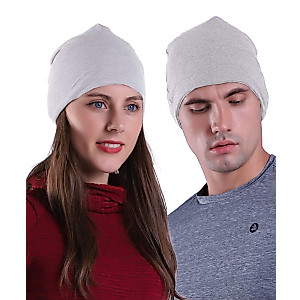 EMPIRELION 9" Multifunctional Lightweight Beanies Hats, Running Skull Cap Helmet Liner Sleep Caps for Men Women (Light Grey Mel., 1)