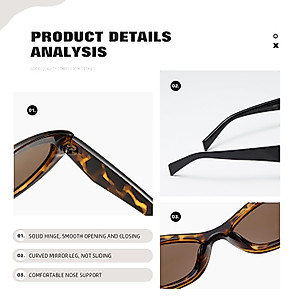 TIANYESY Sunglasses Womens Trend Men Retro Oval Sunnies Fashion Sun Glasses Shades (Black+leopard print brown)