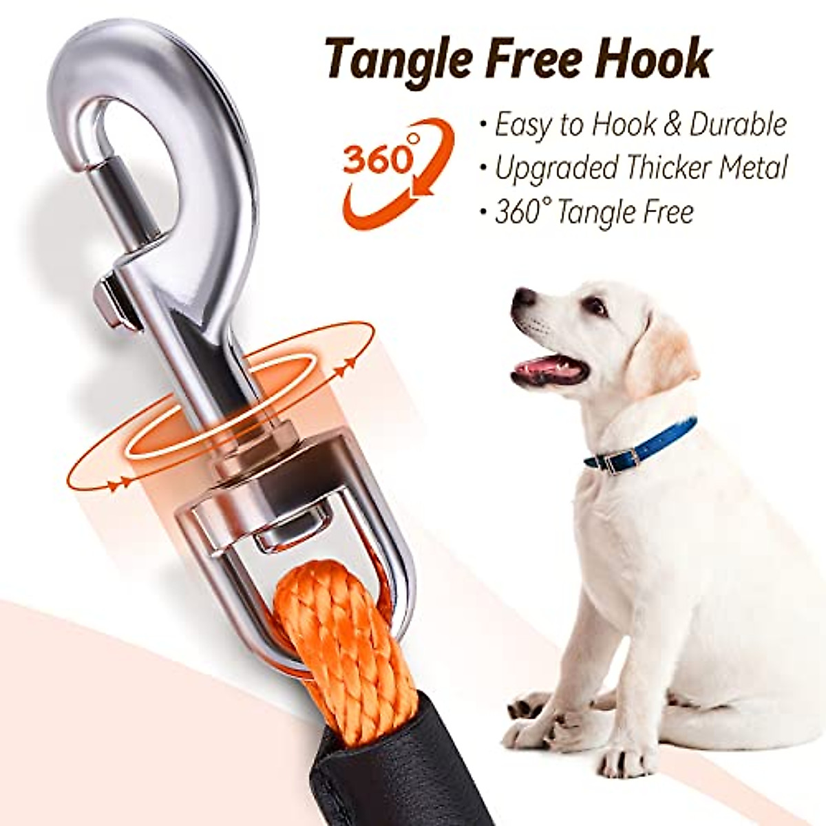 lynxking Check Cord Dog Leash Long Lead Training Tracking Line Comfortable Handle Heavy Duty Puppy Rope 10ft 15ft 30ft 50ft for Small Medium Large Dog