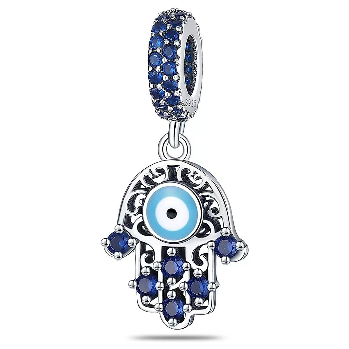 LONGLUCK 925 Sterling Silver Charms for Bracelets Necklaces 5A Cubic Zirconia Beads Charms Dangle Pendant,Jewelry Beads Gifts for Women