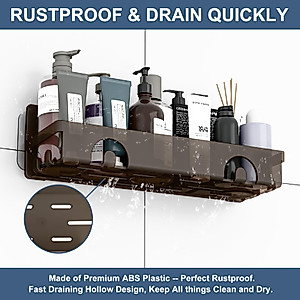 Shower Caddy 4 Pack, Adhesive Shower Organizer for Bathroom Kitchen Storage, ABS Plastic Shower Shelves Large Capacity, Shower Bathroom Shelf with Soap Holder Toothpaste Holder, Rustproof, No Drilling