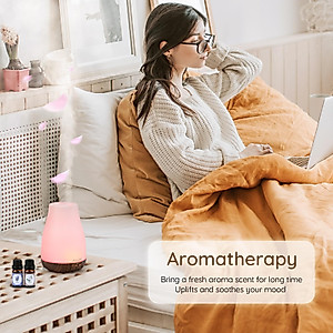 Aromatherapy Essential Oil Diffuser for Room: Air Humidifier Aroma Scent Cool Mist Diffuser Colorful Light Cute Mini Small Waterless Auto Off Ultrasonic Diffusers for Home Bedroom