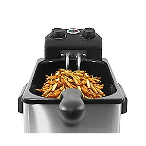 Elite Gourmet EDF-3500# Electric Immersion Deep Fryer. Removable Basket, Timer Control Adjustable Temperature, Lid with Viewing Window and Odor Free Filter