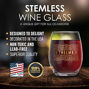 Bad Bananas Thelma and Louise - Gift for Best Friends - Set of Two 21 Oz Stemless Wine Glasses - Friendship Bestie BFF Birthday Gifts for Best Friends Women