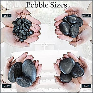 Margo Garden Products DFBLP2-20 Dragon Glass Lava Pebbles, 20 lb, Black