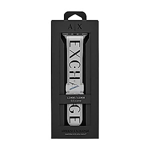 A|X ARMANI EXCHANGE Armani Exchange Men's Apple Watch Band with Silicone Strap, Multicolor, 42 (Model: AXT8008)