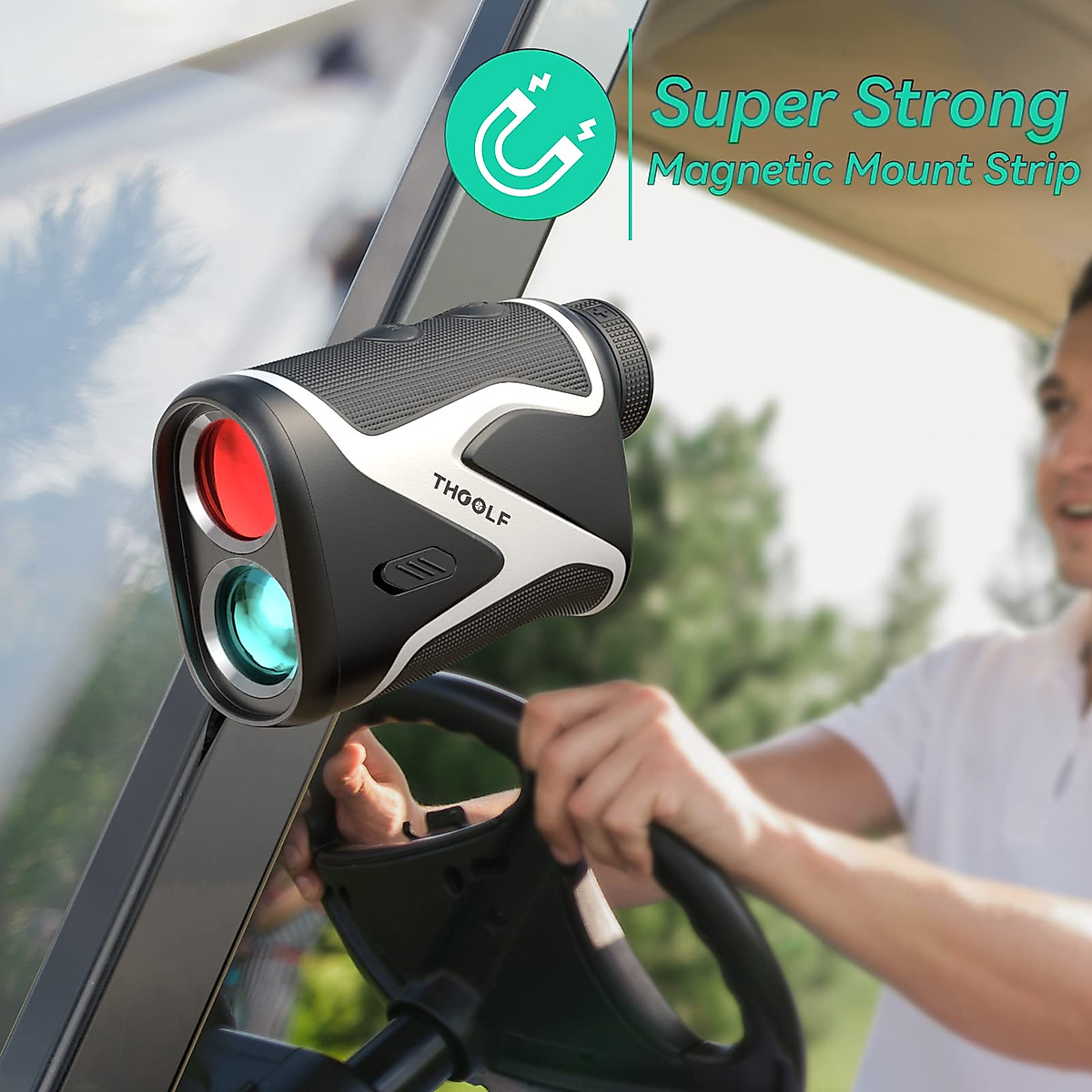 1300 Yard Golf Rangefinder with Slope, USB C Recharging Range Finder Golfing with Magnetic Strip, 6X Magnification, 25mm Viewfinder, Flag Lock and Pulse Vibration Rangefinder for Golfing