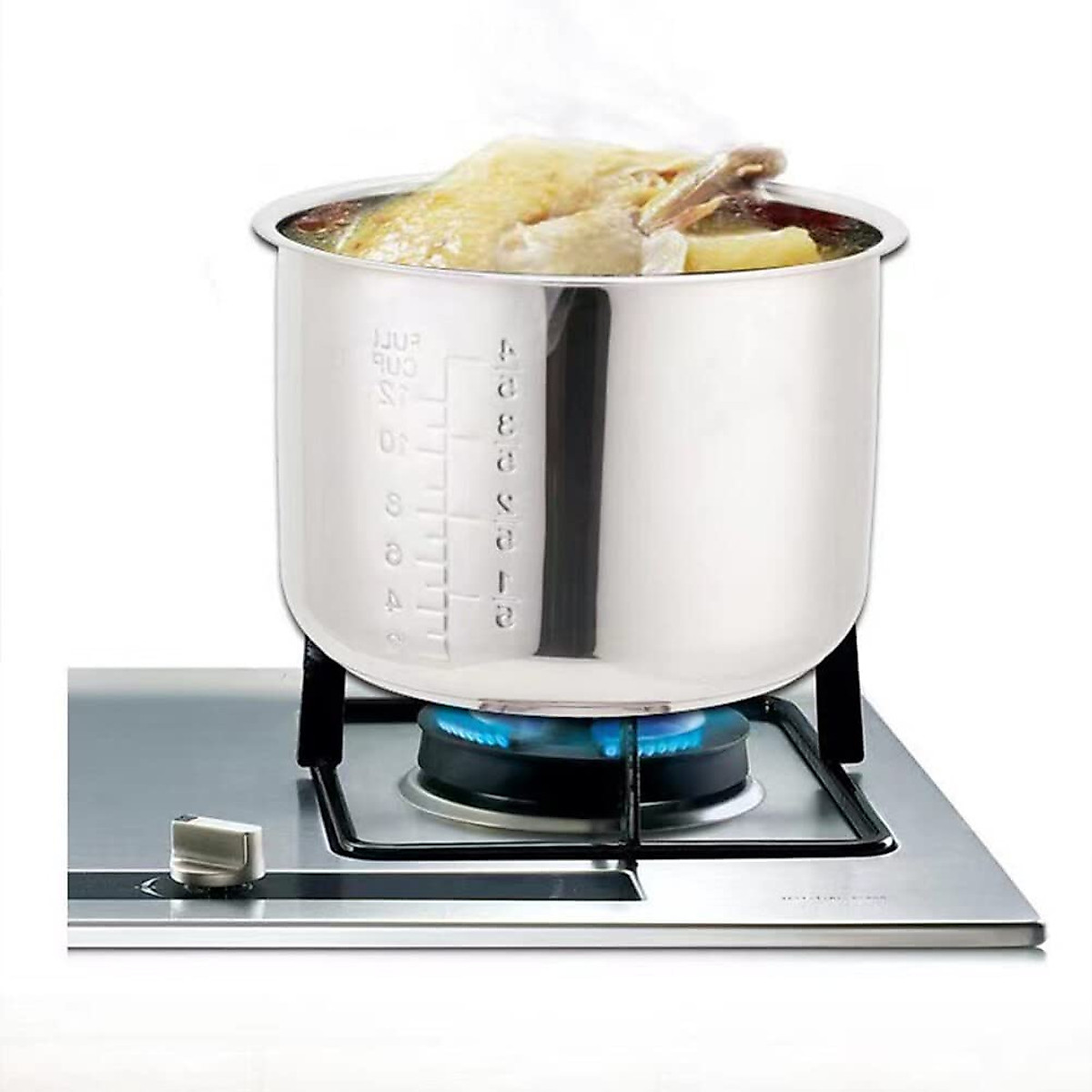 Cabilock Cooker Replacement Inner Pot Ceramic Inner Cooking Pot Cooking Pot Liner Container for Pressure Cooker Accessory 4L