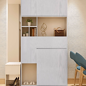 Homease White Wood Grain Contact Paper 24 x 196 in, Self-Adhesive Wallpaper Peel and Stick Removable Decorative Wall Covering Vinyl Film for Shelf Liner Furniture Kitchen Cabinet Countertop Drawer