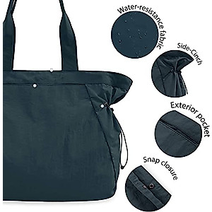 18L Side-Cinch Shopper Bags Lightweight Shoulder Bag Tote Handbag for Shopping Workout Beach Travel