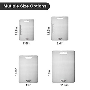KORVOS Stainless Steel Cutting Boards for Kitchen, Heavy Duty Chopping Board, Butcher Block Board for Meat, Cheese, Vegetable