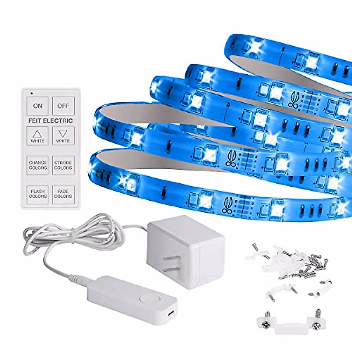 Feit Electric TAPE16/RGBW/AG/RP 100 Watt Equivalent WiFi Dimmable, No Hub Required, Alexa or Google Assistant LED Smart Light Tape Strips