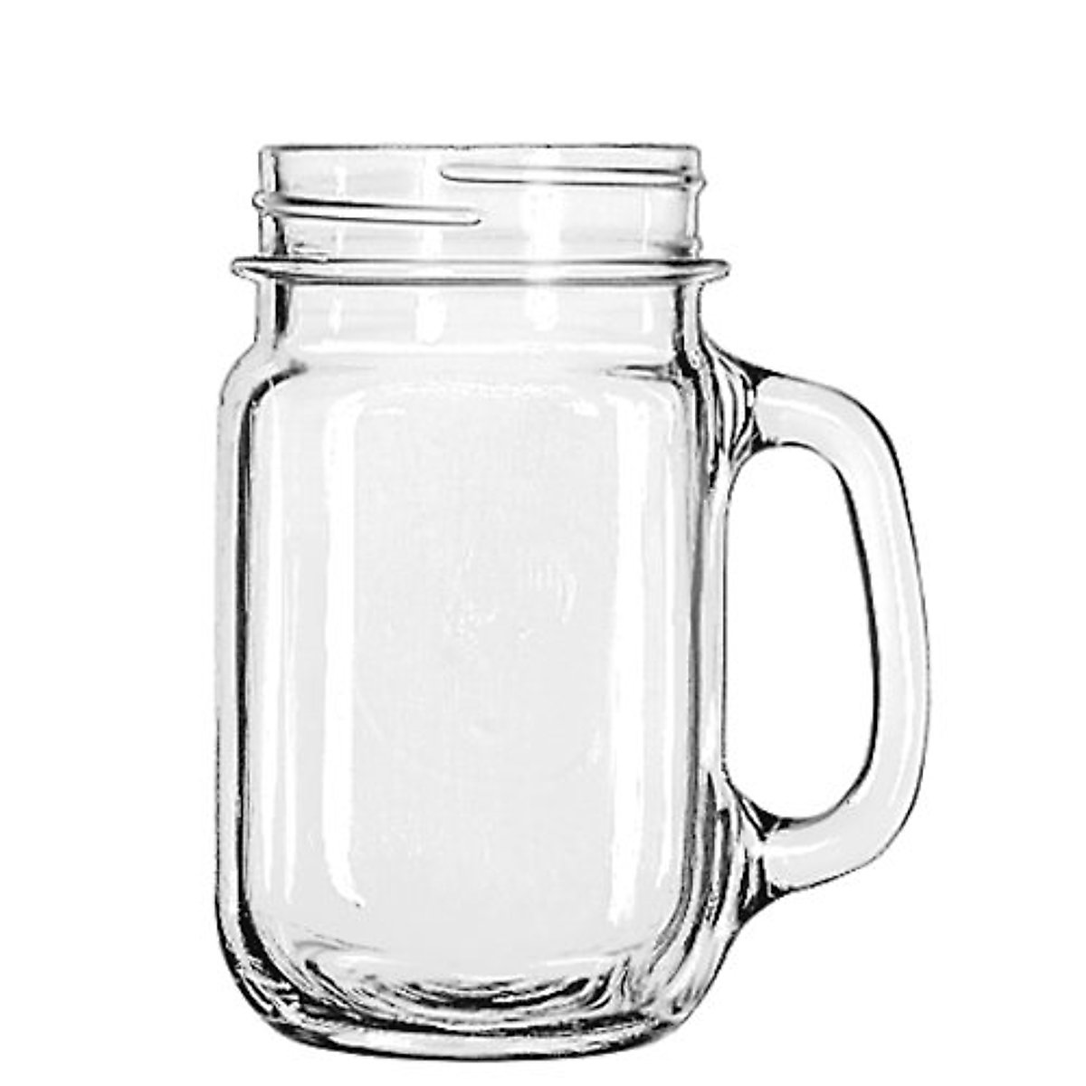 Libbey Drinking Jar with Handle, 16 -Ounce, Set of 12