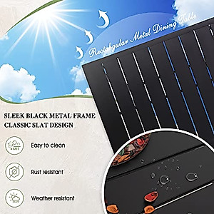 PHI VILLA Indoor Outdoor Small Metal Square Side/End Table, Patio Coffee Bistro Table, Black