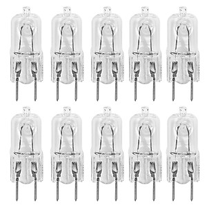 10 Pack-G8 20Watt 120V Halogen Light Bulbs T4 JCD Type 120V Bi-Pin Base Shorter 1-1/4" (1.25") Length 20W Lamp Soft White Under Cabinet Puck Lighting Replacement Dimmable Hood Range Q20/G8/CL/120V