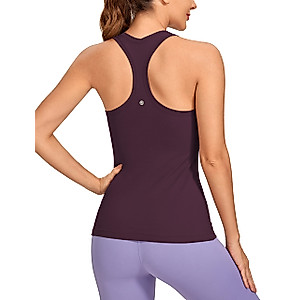 CRZ YOGA Women's Butterluxe Workout Tank Tops Racerback Tank Yoga Sleeveless Top Camisole Athletic Gym Shirt Deep Purple Medium