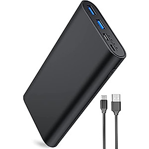 OHZHAO Portable Charger Power Bank 26800mAh, (Upgrade Large Capacity Battery) with Dual Input Ports Support Dual Fast Charging, 2 USB Ports for iPhone, iPad, AirPods, Samsung,Android and More,Black