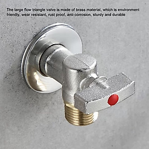 G1/2 Thread Brass Valve, Faucet Valve G1/2 Thread Angle Stop Valve for Kitchen Bathroom, Mop Handles (Red)