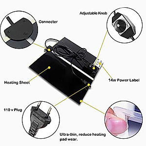 Linifar 2 Pack Reptile Heating Pads, Temperature Adjustment Under Tank Terrarium Heater Mat for Tortoise Turtle Bearded Dragon Snake Lizard Hermit Crab (14W)