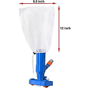 ATIE Pool Spa Mini Jet Vacuum Pool Cleaner Fine Mesh Bag with Pull-N-Lock Cord for In-ground/Above-Ground Pool Spa Jet Vacuum Pool Cleaner (2 Pack)