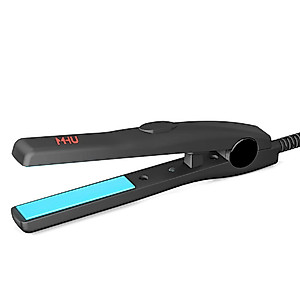 Mini Flat Iron for Short Hair 0.5 inch Travel Size, Tourmaline Ceramic Small Hair Straightener, Lightweight and Portable for Travel Use, Black