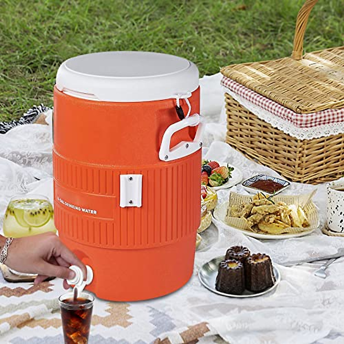 3Pcs Push Button Water Spigot Cooler Spigot Replacement, Reusable Water Spigot Compatible with Igloo 2, 3, 5, and 10 Gallon Water Cooler, Durable Spigot for 5 Gallon Bucket (White)