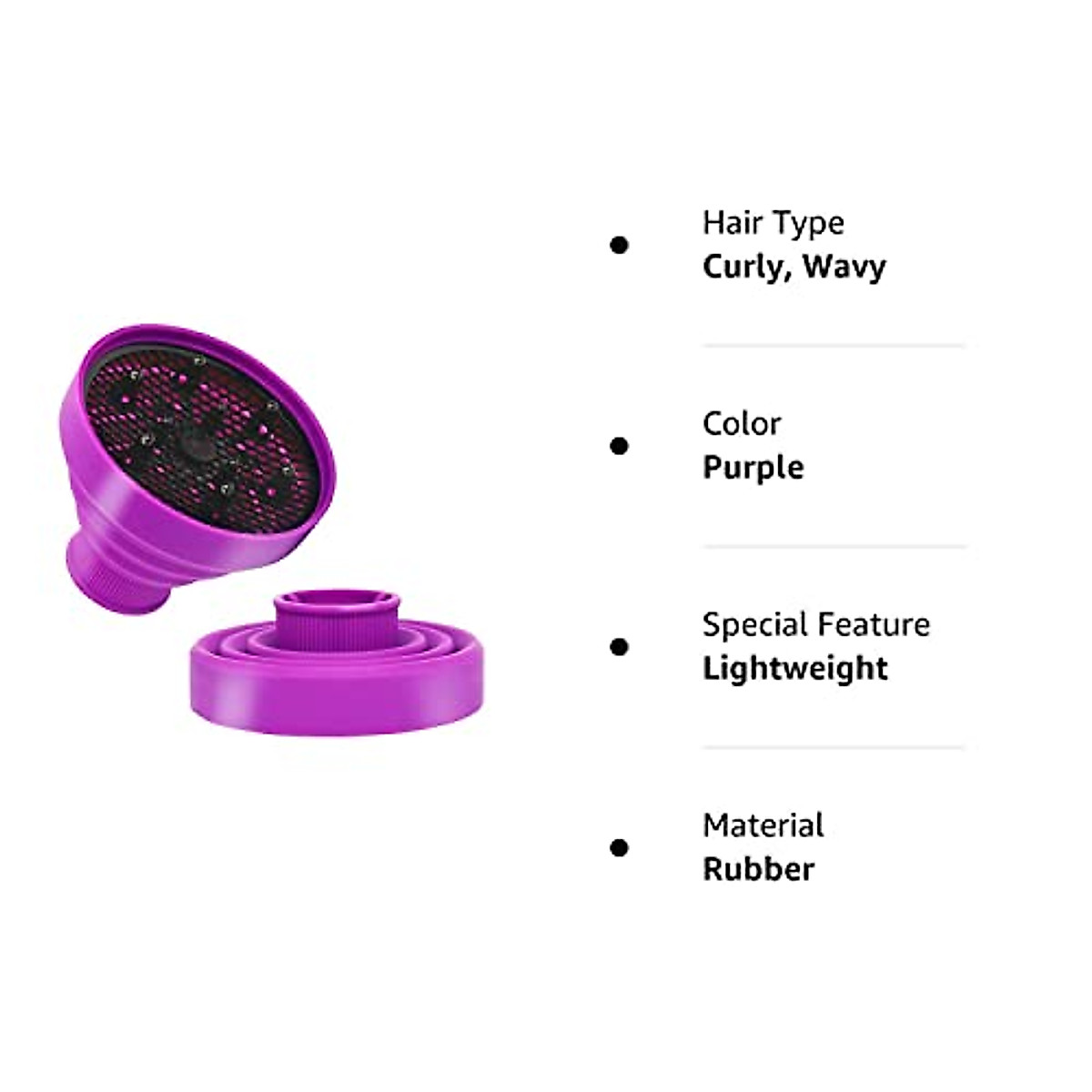 Universal Collapsible Hair Dryer Diffuser Attachment- Salon Grade Tool,Lightweight Foldable Portable Travel Folding Design Fit Most of Blow Dryers-PurplePurple