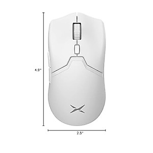 DeLUX M800PRO Wireless Gaming Mouse, Rechargeable Lightweight Computer Mouse, with PAW3395 Sensor 26000DPI, Tri-Mode, Huano Pink Switches, Matt UV Coating (White)
