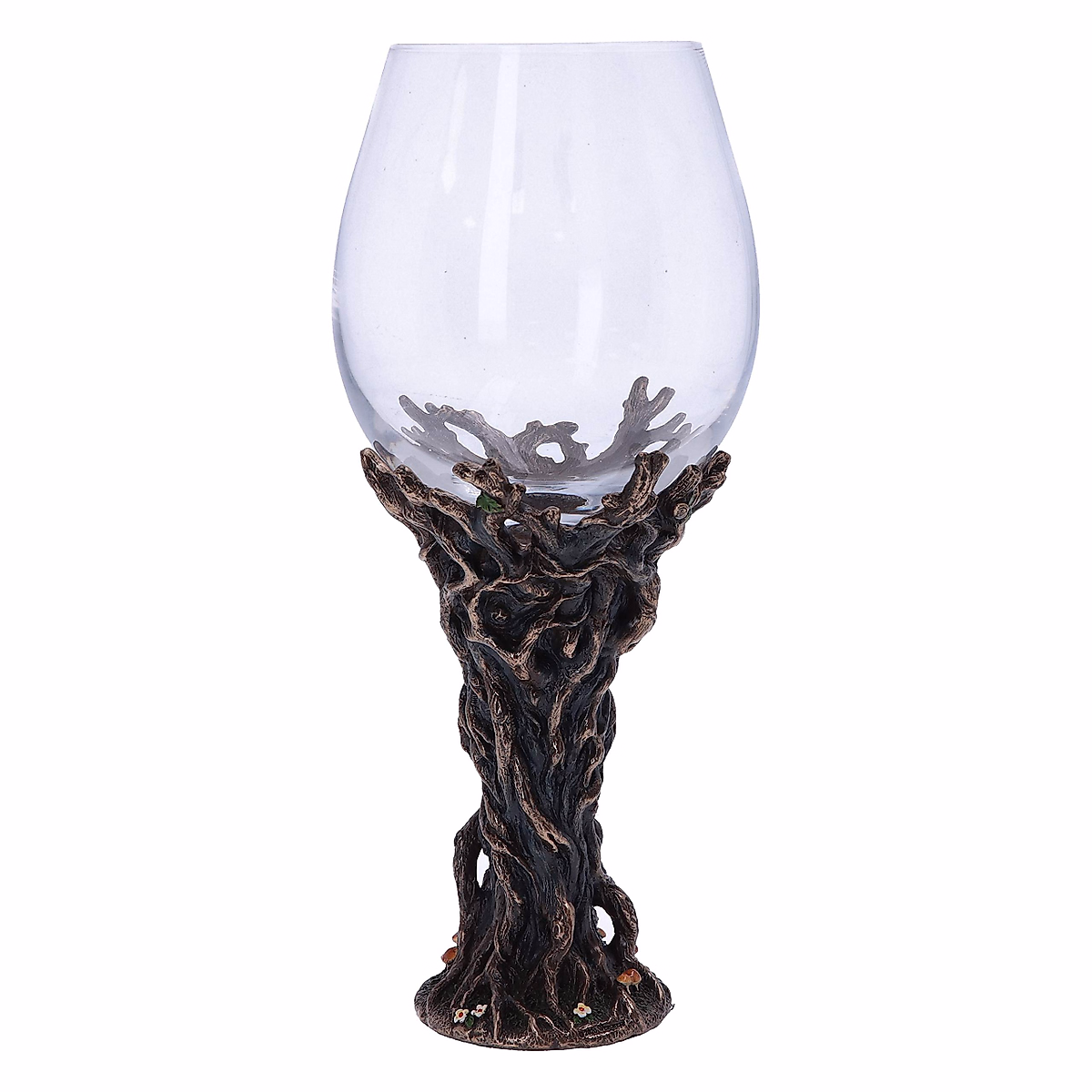Nemesis Now Bronze Forest Nectar Ancient Tree Spirit Green Man Goblet Wine Glass, 1 Count (Pack of 1)