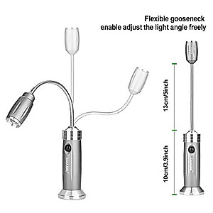 IMAGE Magnetic Ultra-Bright Barbecue Grill Light with Super Bright LED Lights, Magnetic Base Flexible Gooseneck BBQ Light for Grilling,Adjustable Any Gas,Charcoal,Electric Grill White- 1 Pair