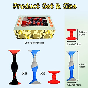 HugOutdoor 10Pcs Colour Suction Cup Darts (4.3 Inch Large Size) Silicone Sucker Soft Dart Kids Sticky Toy Indoor and Outdoor Sports Throwing Games
