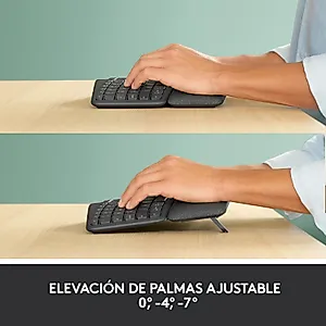 Logitech Ergo K860 Wireless Ergonomic Keyboard with Wrist Rest - Split Keyboard Layout for Windows/Mac, Bluetooth or USB Connectivity (Renewed)