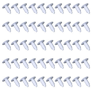 ZCZQC 50PCS Lawn Chair Rivets Plastic Nylon Snap Fasteners for Furniture Shelf Tree Rivets Christmas Tree Rivets Spiked Rivets Used for Yard Binding Fasteners Cable Tie Rivets White