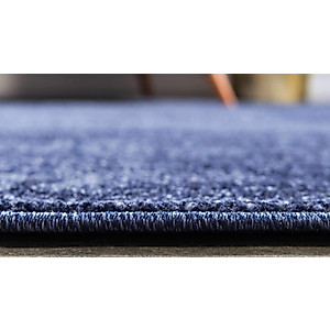 Unique Loom Del Mar Collection Area Rug - Lucille (9'x 12' Rectangle, Navy Blue/ Ivory)