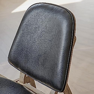 XINNAN Mid Century Modern Shell Lounge Chair, Faux Leather, Scandinavian Furniture Tripod Plywood Classic Design Solid Wood Accent Chairs for Living Room, Reading, Lounge, Office, Salon (Black)