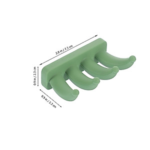 HOLIDYOYO Silicone Hooks Coat Hanger with 4 Hooks Adhesive Wall Hooks for Towels Keys Hats and More No Drilling Required Suitable for Kitchen and Bathroom Creative Banana Design Green