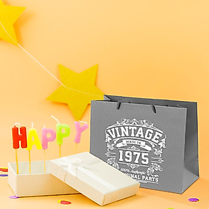 50th Birthday Gift Bags - Grey Paper with Rope Handles - Recycled Eco Friendly Gift Bag - Original Parts 1973 - Medium