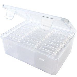 Moon Magpie Bead Organizers Box, Plastic Storage Cases Mini Clear Bead Storage Containers Transparent Boxes with Hinged Lid and Rectangle Clear Craft Case