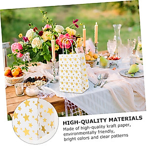 SOLUSTRE 36 Pcs Kraft Paper Gift Bag Paper Gift Bags Candy Gift Bags Gift Wrapping Bags Yellow Shopping Bags Halloween Presents Bag Retail Bags Christmas White Kraft Paper Child Customized