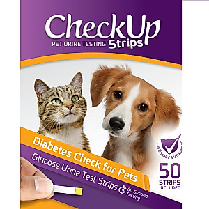 KIT4CAT CheckUp Glucose Urine Testing Strips for Cats and Dogs - Detection of Glucose Levels x 50
