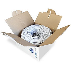 SolidLink SL600 CAT5e 1000ft Premium UTP Ethernet Cable 24AWG 1000 Feet LAN Network Wire (White)