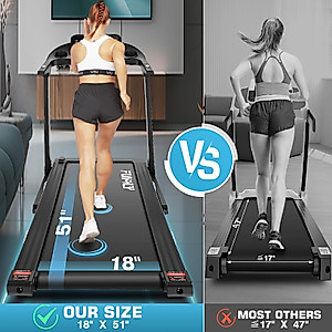 FUNMILY Treadmill 300 lb Capacity with Incline, Ultra-Wide Running Area, Max 3.25HP Large Folding Treadmill for Home Black