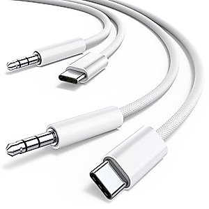 USB C to 3.5mm Audio Aux Jack Cable (3.3ft 2-Pack), USB Type C to 3.5mm Headphone Stereo Cord Car Compatible with Samsung Galaxy S23+ S22 S21 S20 Ultra Note 20 10 Plus, iPad Pro 2018, Pixel 2 3 4 XL