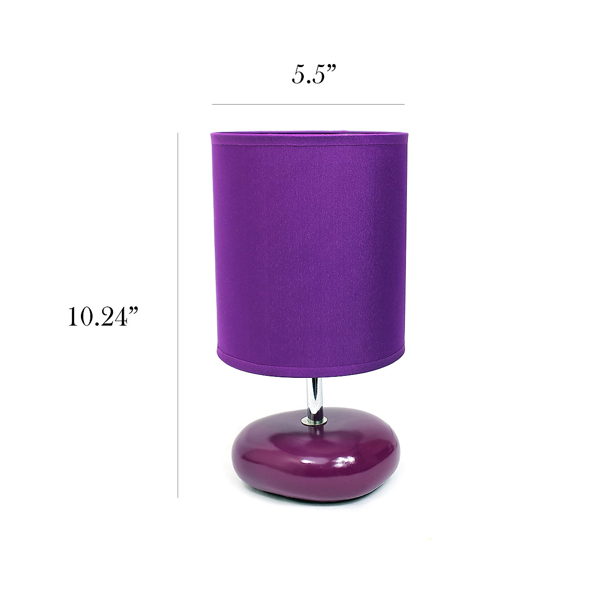 Simple Designs LT2005-PRP Stonies Small Stone Look Table Desk Bedside Lamp, Purple
