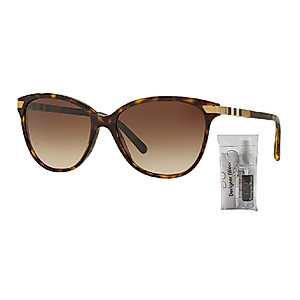 BURBERRY BE4216 300213 57M Dark Havana/Brown Gradient Cateye Sunglasses For Women+ BUNDLE with Designer iWear Eyewear Kit