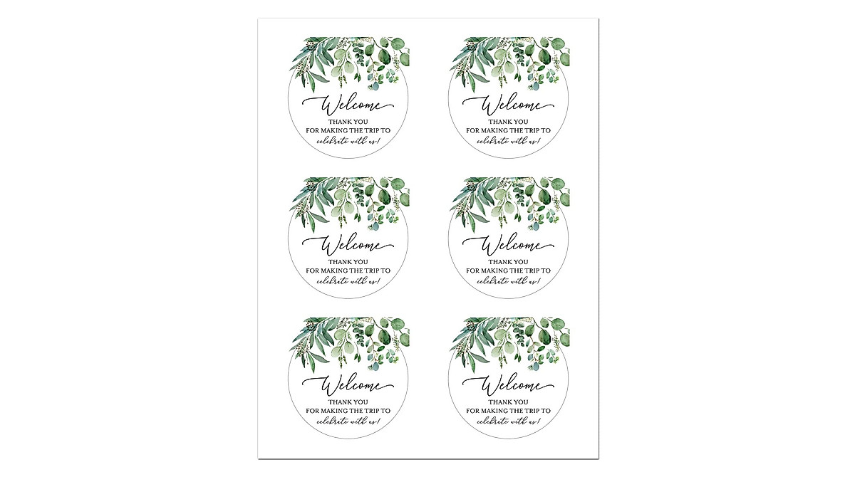 Elegant 3" Round Wedding Welcome Stickers - Set of 24