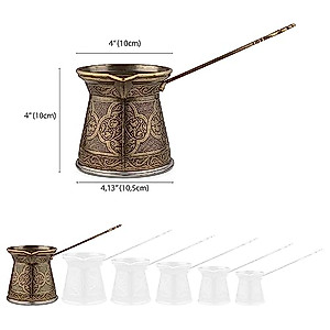 Alisveristime Authentic Turkish Coffee Pot, Handmade Cezve/Ibrik, Multiple Sizes and Colors Available - Enhance Your Coffee Experience Now! (Antique Green, 6 Cup)