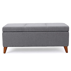 Christopher Knight Home Harper Fabric Storage Ottoman, Grey Dimensions: 19.25”D x 38.00”W x 16.25”H