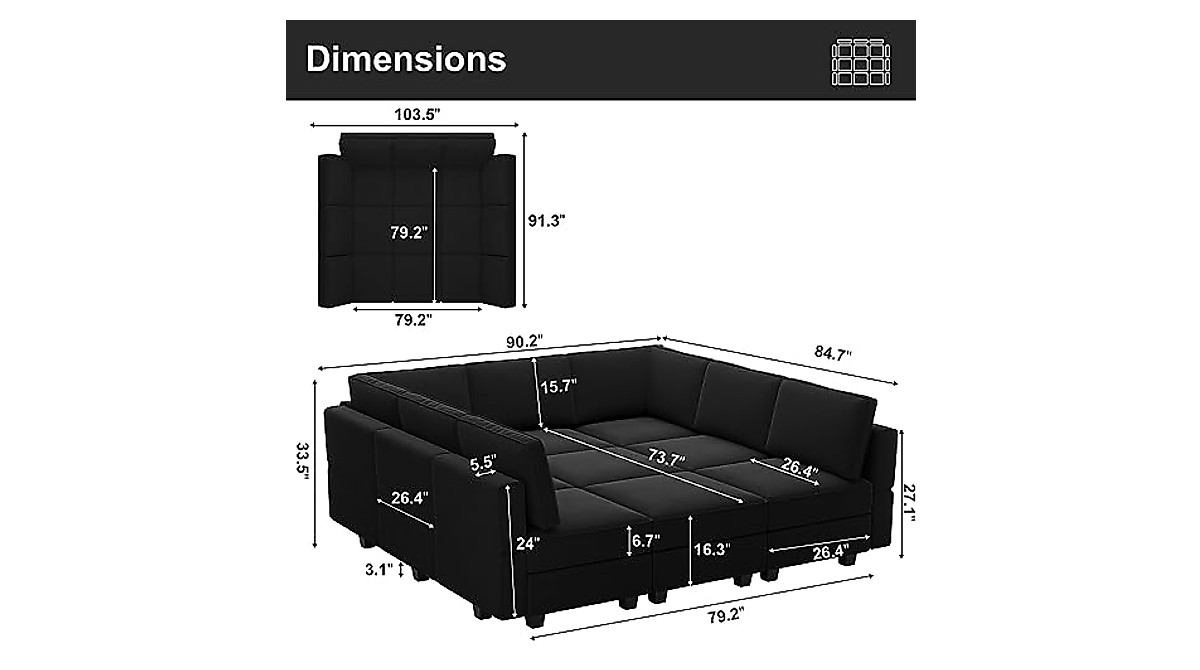 Belffin Modular Sofa - Versatile Velvet Sectional Design
