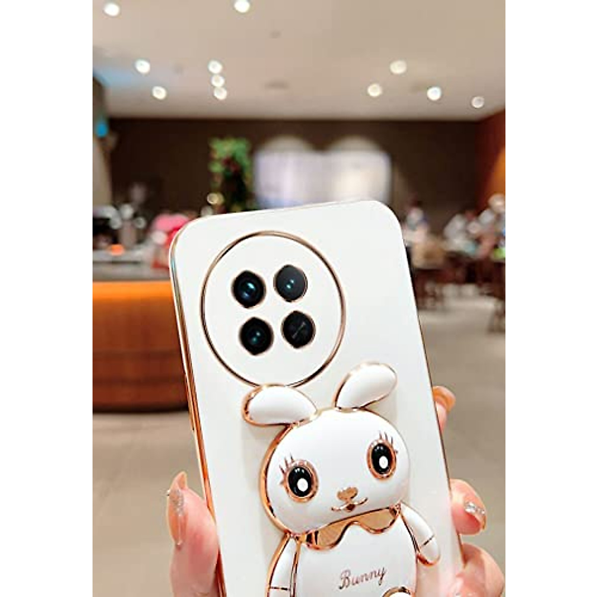 Lozeguyc for Oneplus 11 5G Case 3D Cute Cartoon Hidden Rabbit Kickstand Design for Women Girls,Luxury Plating Glitter Soft Silicone Girly Phone Case with Camera Protection Cover for Oneplus 11 Purple